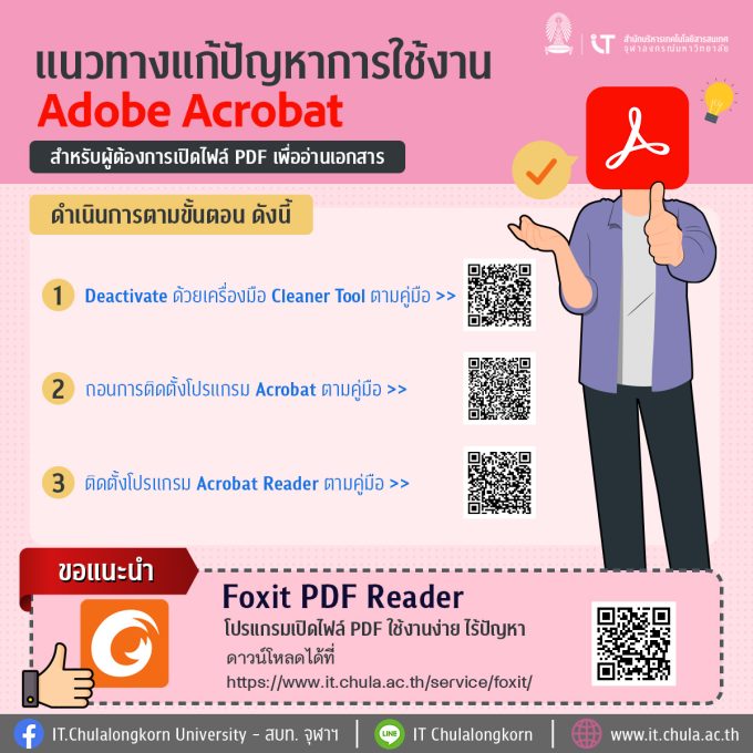 แนวทางแก้ปัญหาการใช้งาน Adobe Acrobat - IT Chulalongkorn University