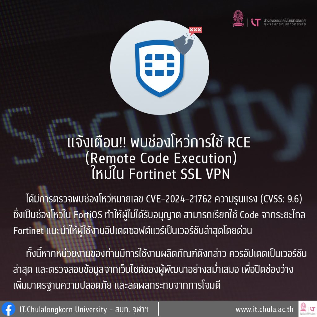 แจ้งเตือน!! พบช่องโหว่การใช้ RCE (Remote Code Execution) ใหม่ใน ...